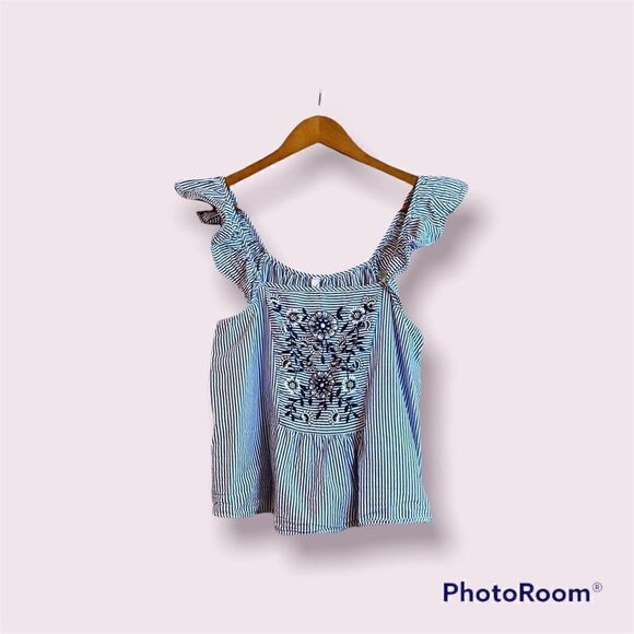 Zara | Tops | Zara Trfcollection Rufflesleevecroptanktopblouse | Poshmark